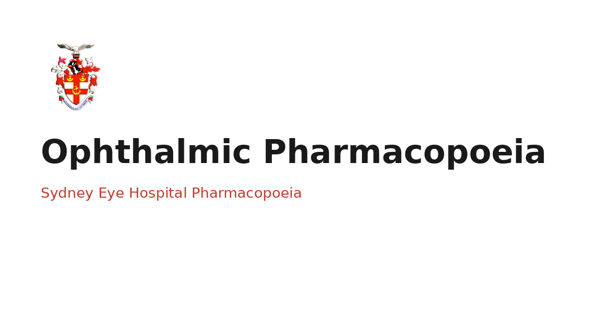 SEH Ophthalmic Pharmacopoeia